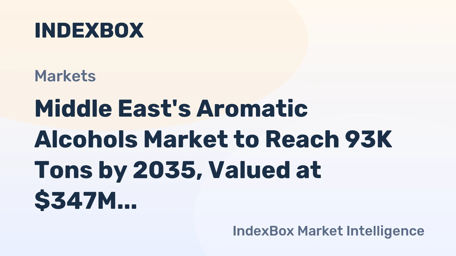 Middle East's Aromatic Alcohols Market to Reach 93K Tons by 2035, Valued at $347M