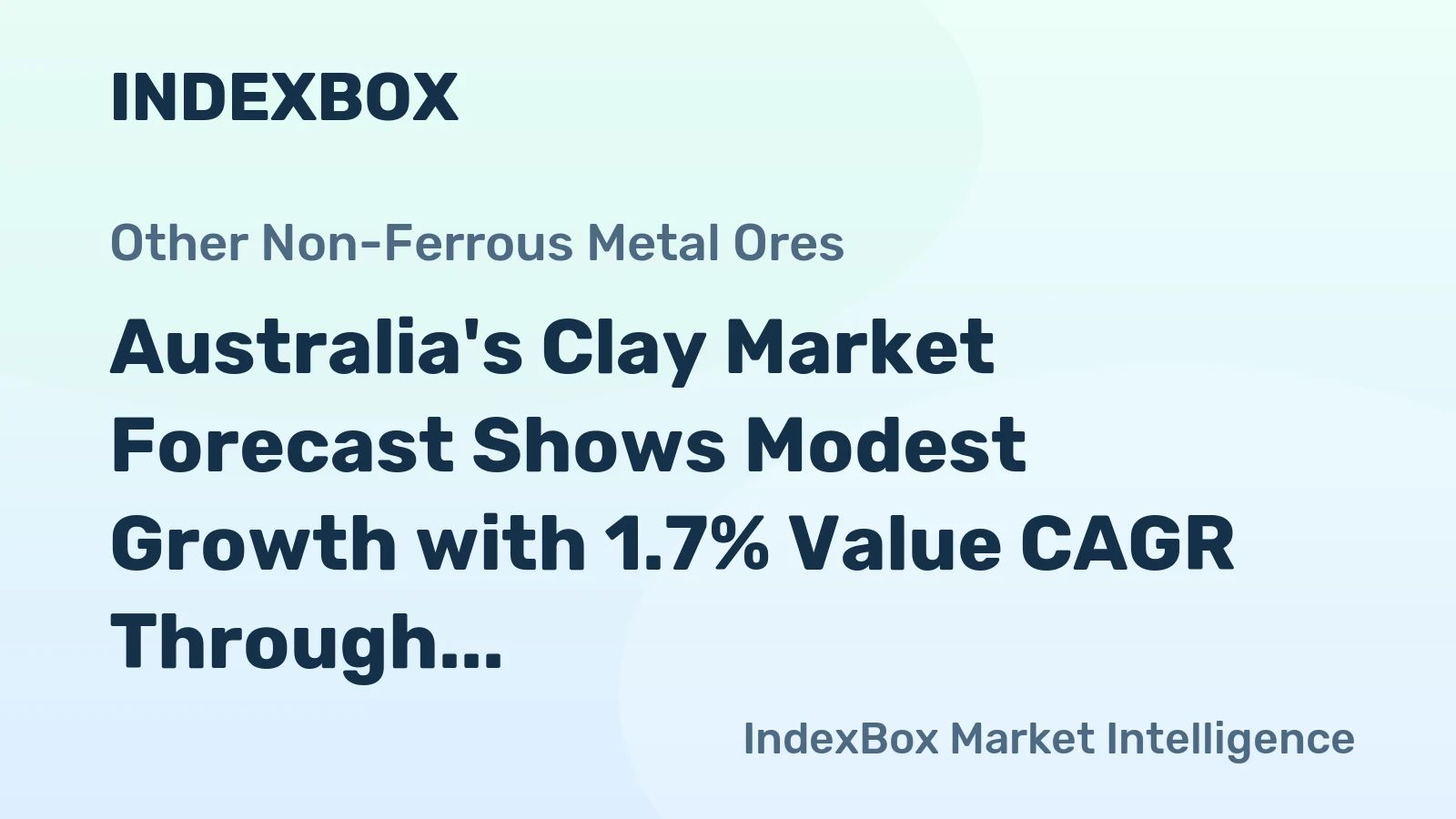 Australia's Clay Market Forecast Shows Modest Growth with 1.7% Value CAGR Through 2035