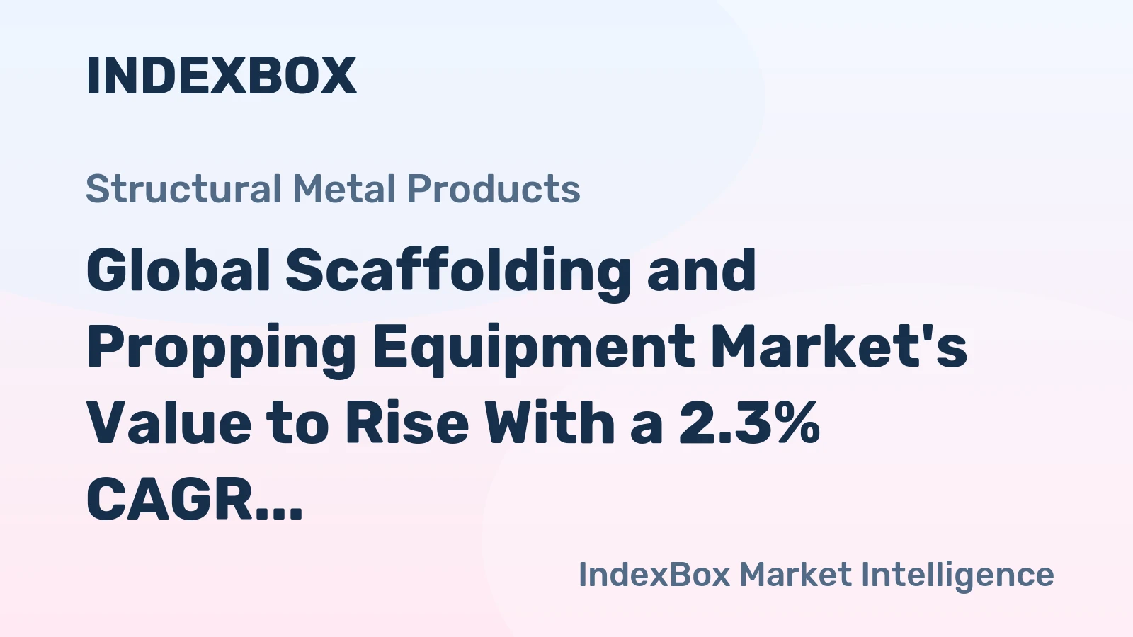 Global Scaffolding and Propping Equipment Market's Value to Rise With a 2.3% CAGR Through 2035