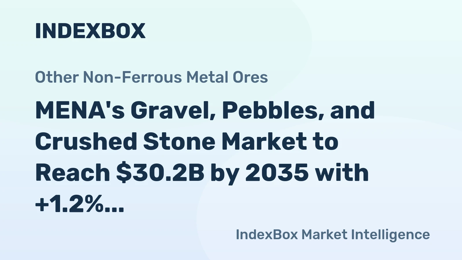 MENA's Gravel, Pebbles, and Crushed Stone Market to Reach $30.2B by 2035 with +1.2% CAGR in Volume