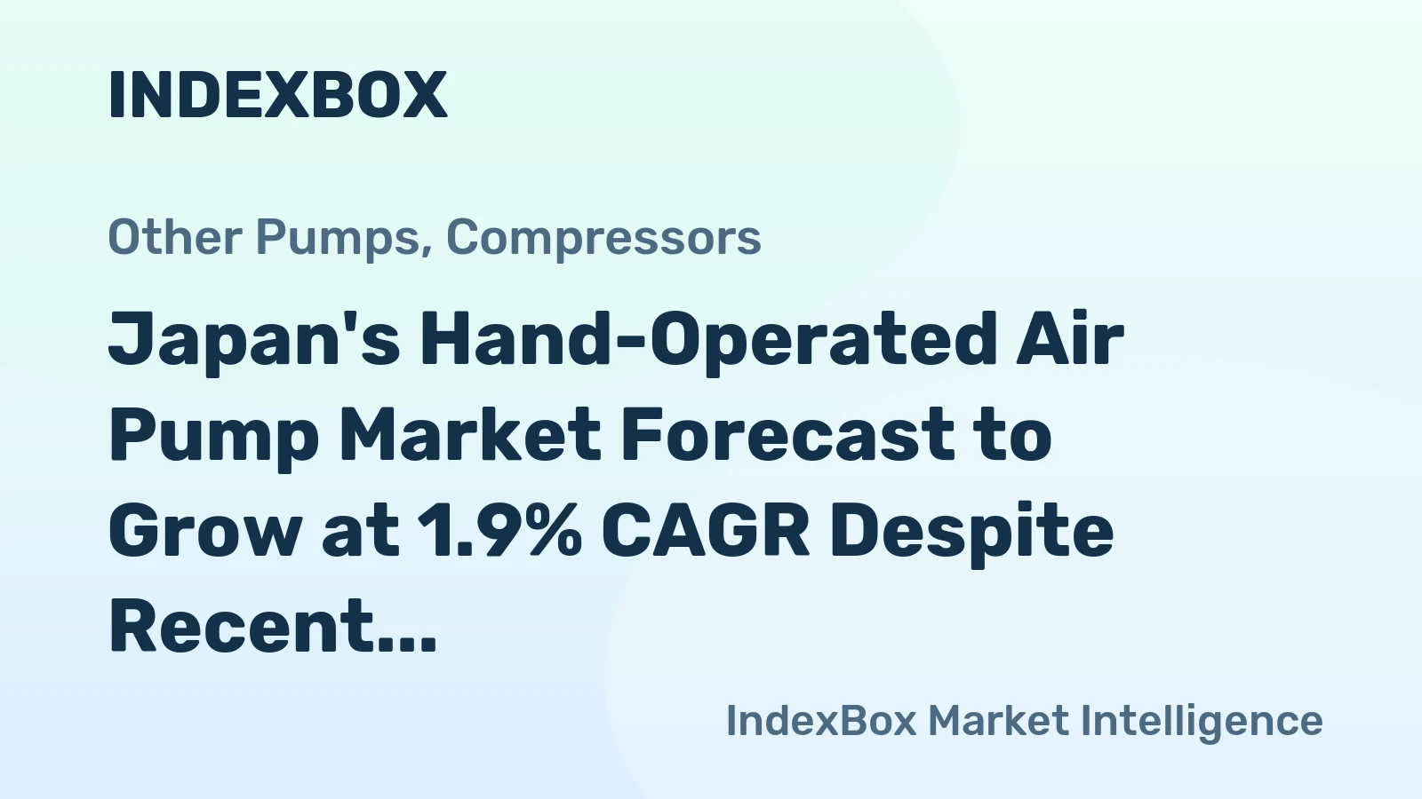 Japan's Hand-Operated Air Pump Market Forecast to Grow at 1.9% CAGR Despite Recent Contraction