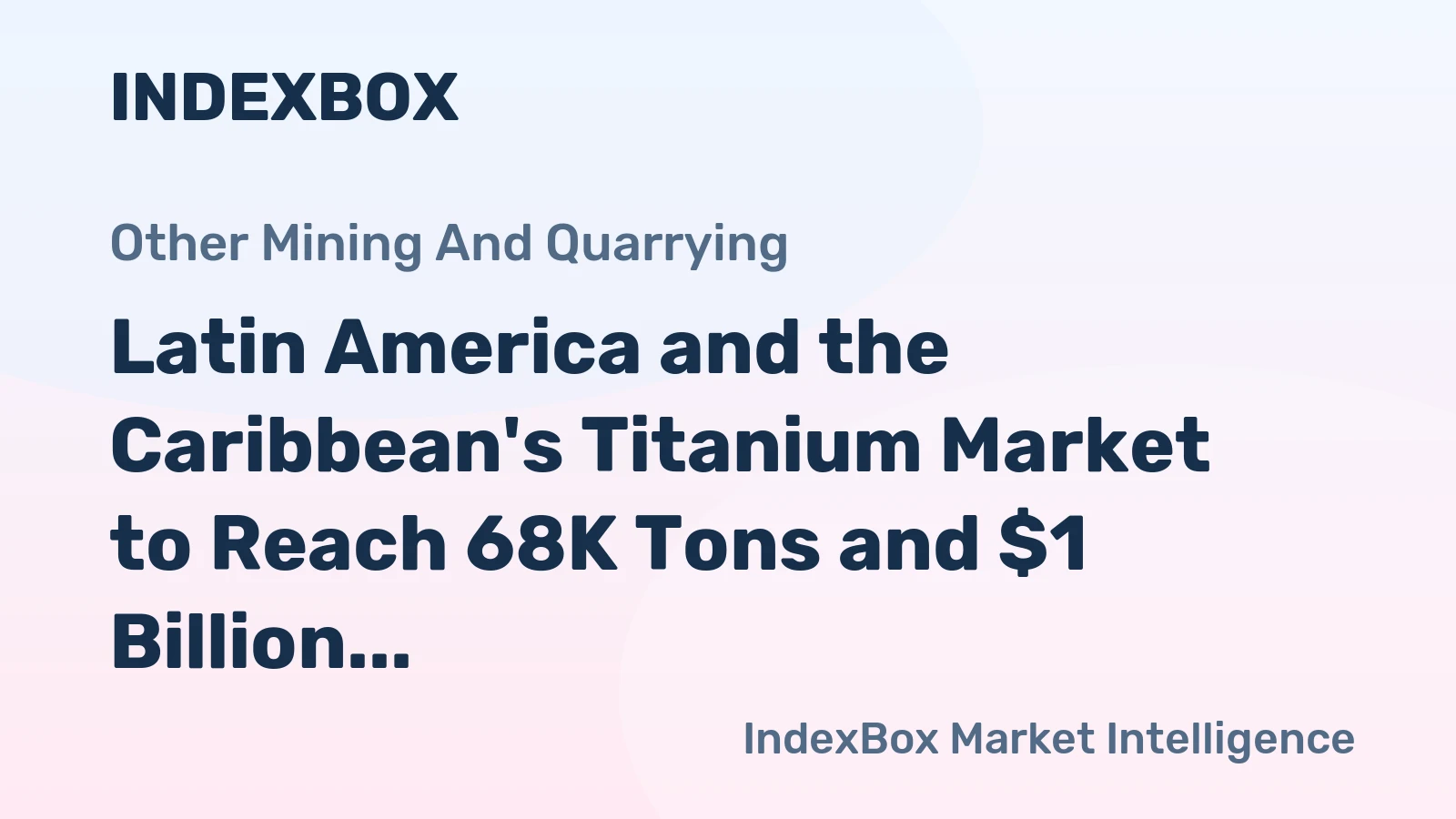 Latin America and the Caribbean's Titanium Market to Reach 68K Tons and $1 Billion by 2035