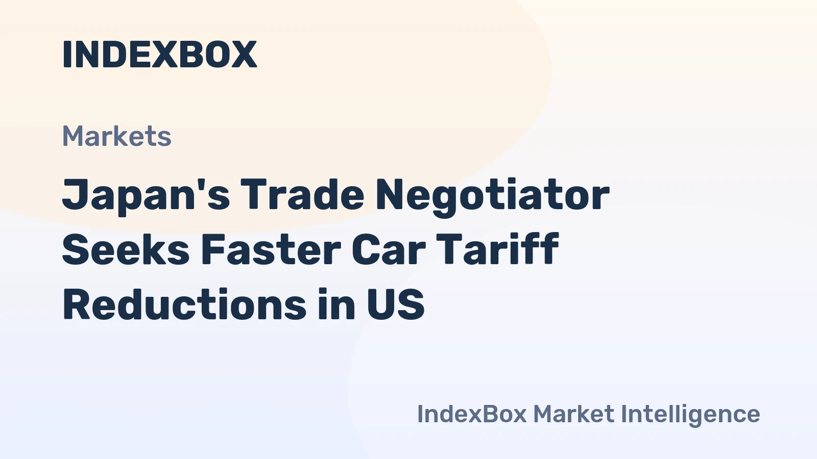 Japan's Trade Negotiator Seeks Faster Car Tariff Reductions in US