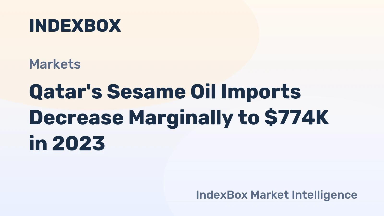 Qatar's Sesame Oil Imports Decrease Marginally to $774K in 2023