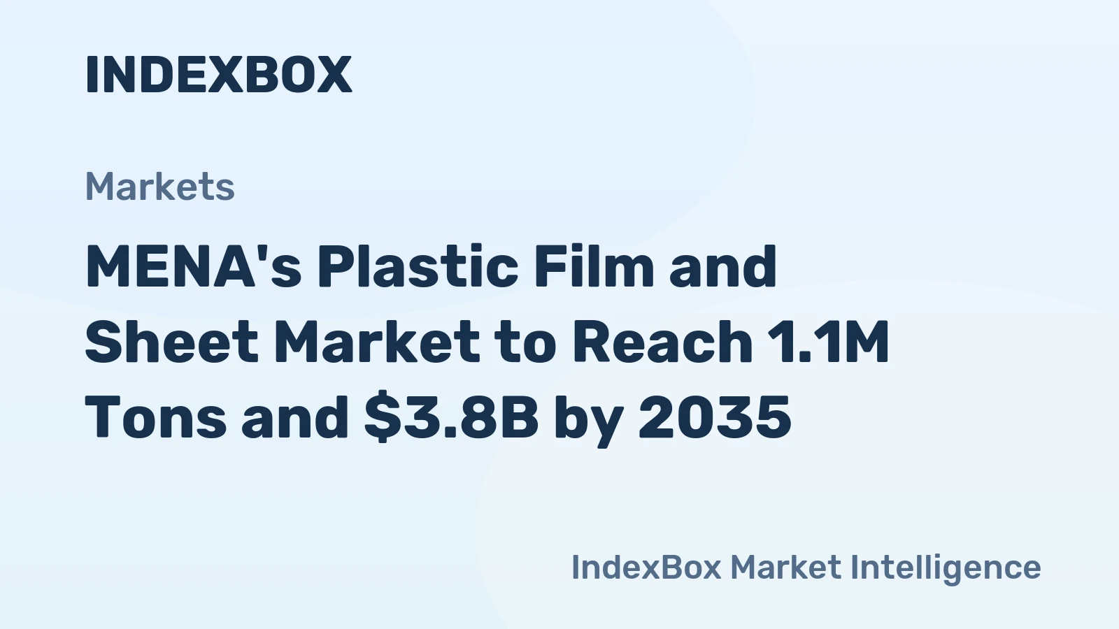 MENA's Plastic Film and Sheet Market to Reach 1.1M Tons and $3.8B by 2035