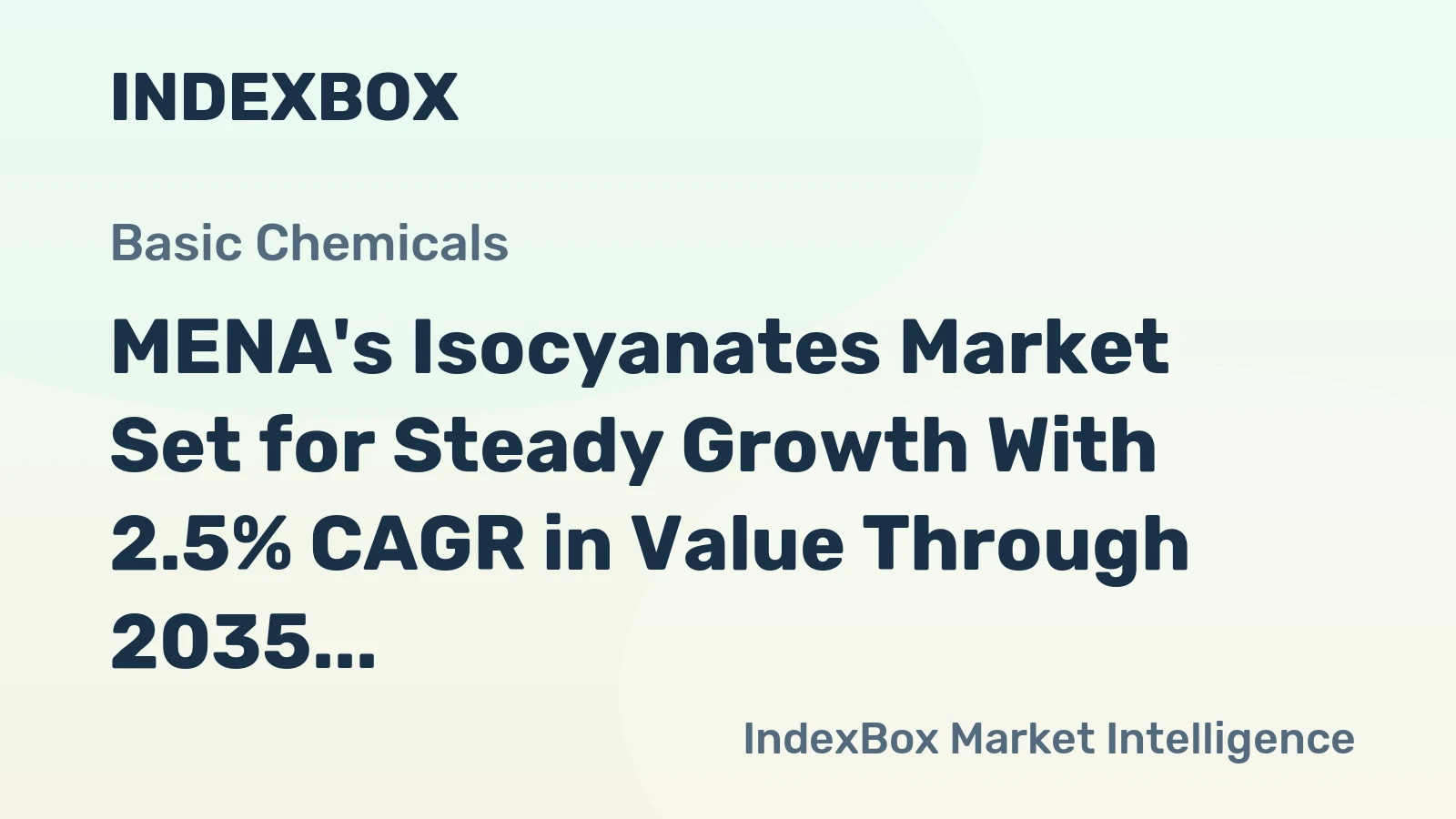 MENA's Isocyanates Market Set for Steady Growth With 2.5% CAGR in Value Through 2035
