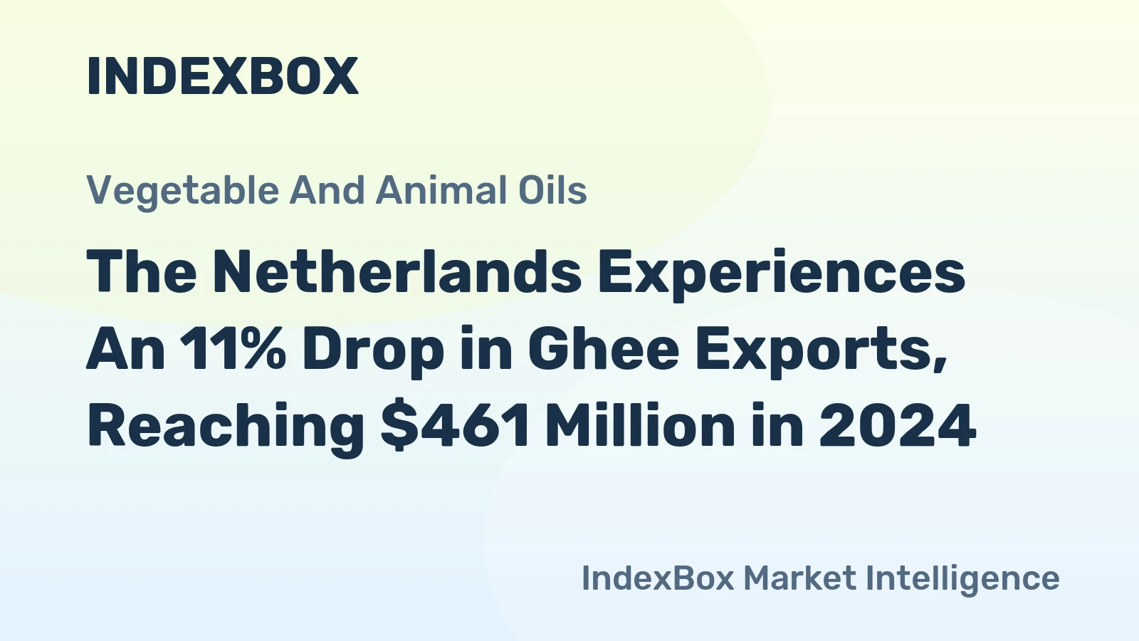 The Netherlands Experiences An 11% Drop in Ghee Exports, Reaching $461 Million in 2024
