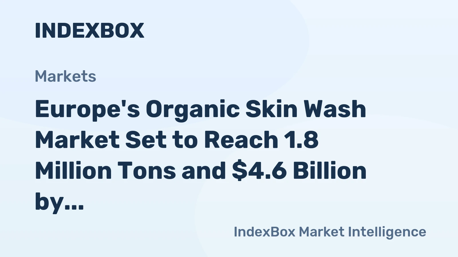 Europe's Organic Skin Wash Market Set to Reach 1.8 Million Tons and $4.6 Billion by 2035