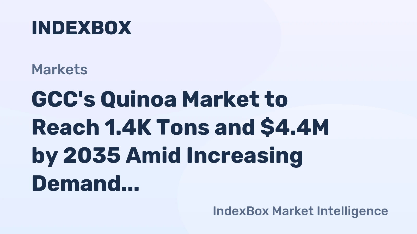 GCC's Quinoa Market to Reach 1.4K Tons and $4.4M by 2035 Amid Increasing Demand