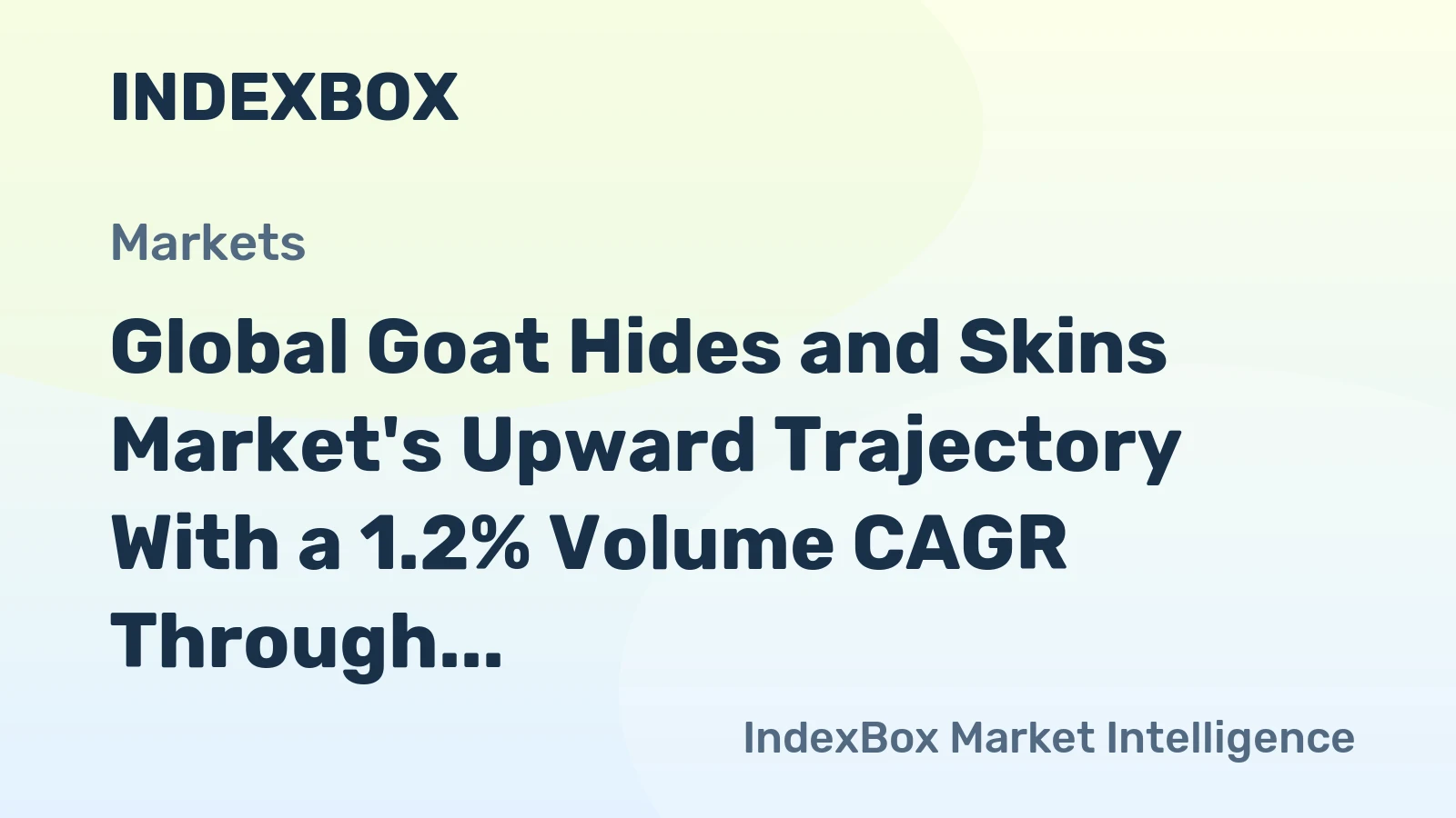 Global Goat Hides and Skins Market's Upward Trajectory With a 1.2% Volume CAGR Through 2035
