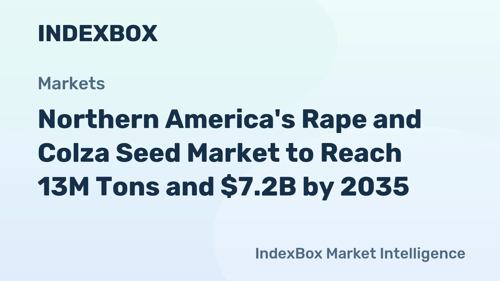 Northern America's Rape and Colza Seed Market to Reach 13M Tons and $7.2B by 2035