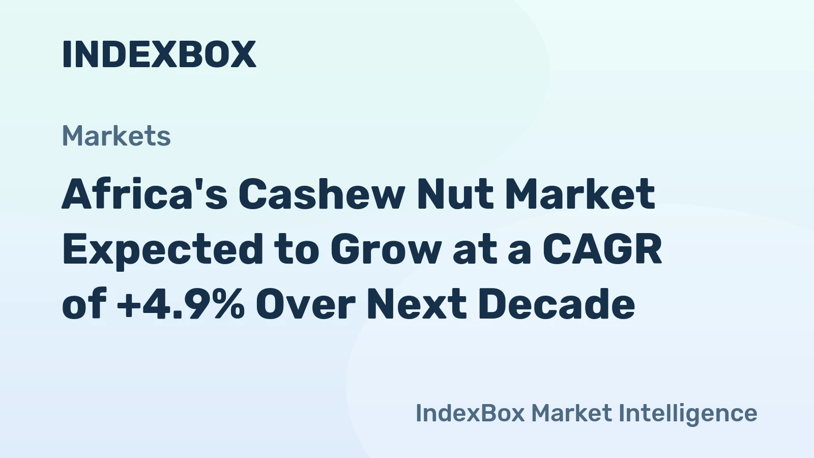 Africa's Cashew Nut Market Expected to Grow at a CAGR of +4.9% Over Next Decade