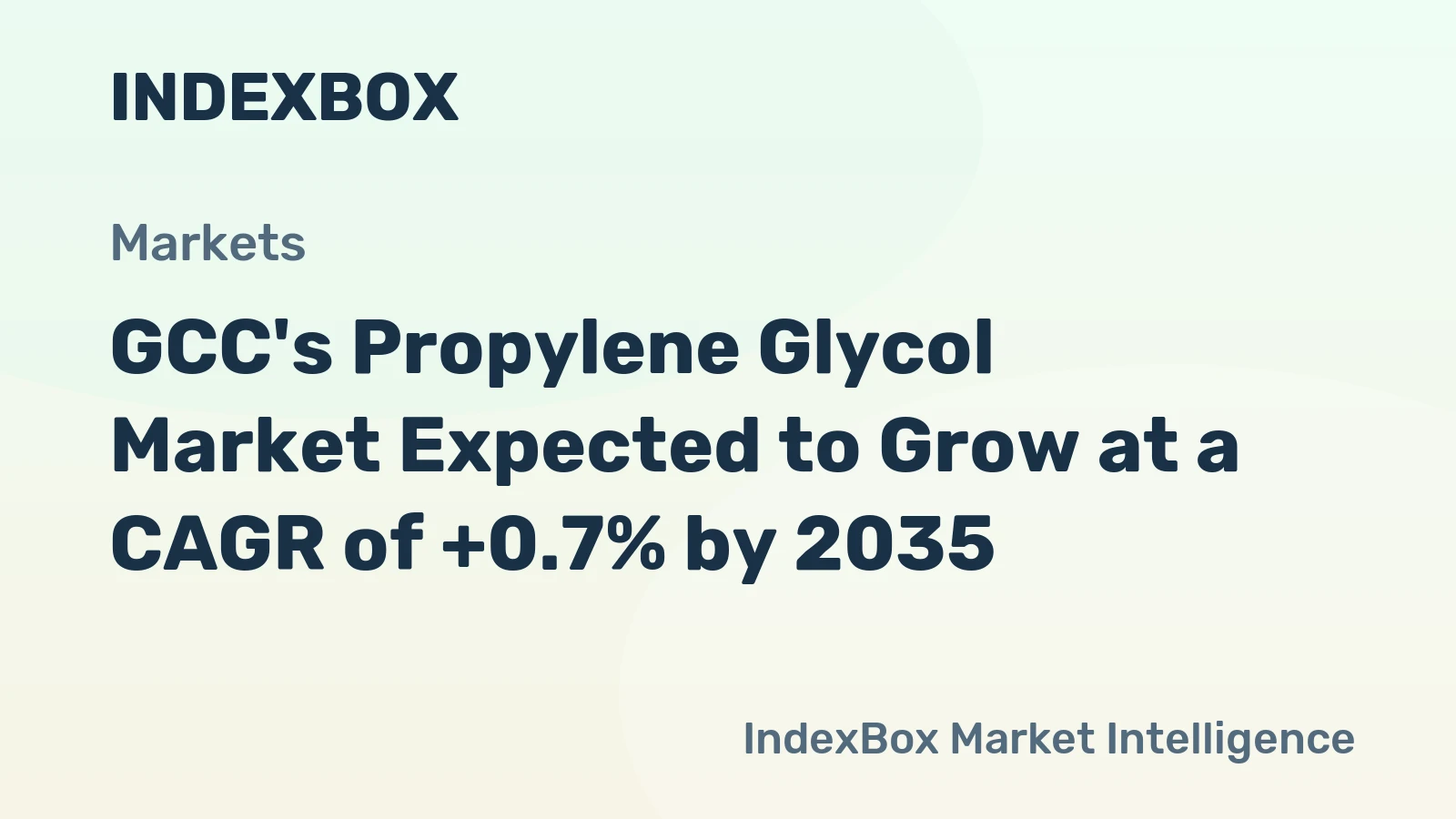 GCC's Propylene Glycol Market Expected to Grow at a CAGR of +0.7% by 2035