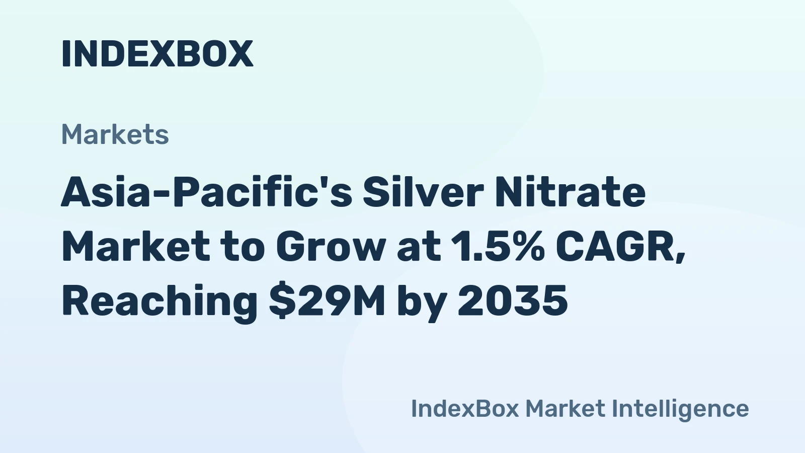 Asia-Pacific's Silver Nitrate Market to Grow at 1.5% CAGR, Reaching $29M by 2035