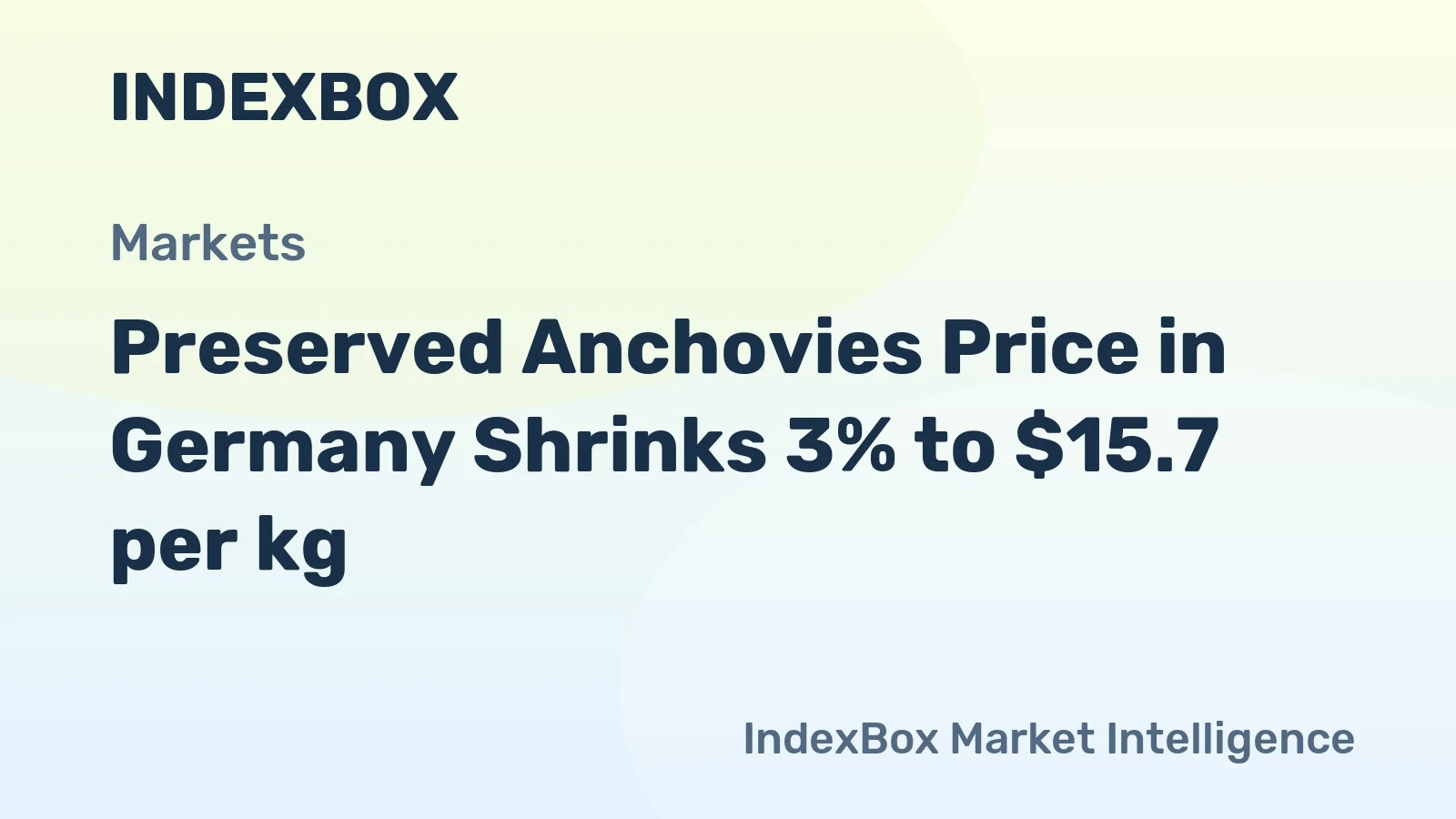 Preserved Anchovies Price in Germany Shrinks 3% to $15.7 per kg