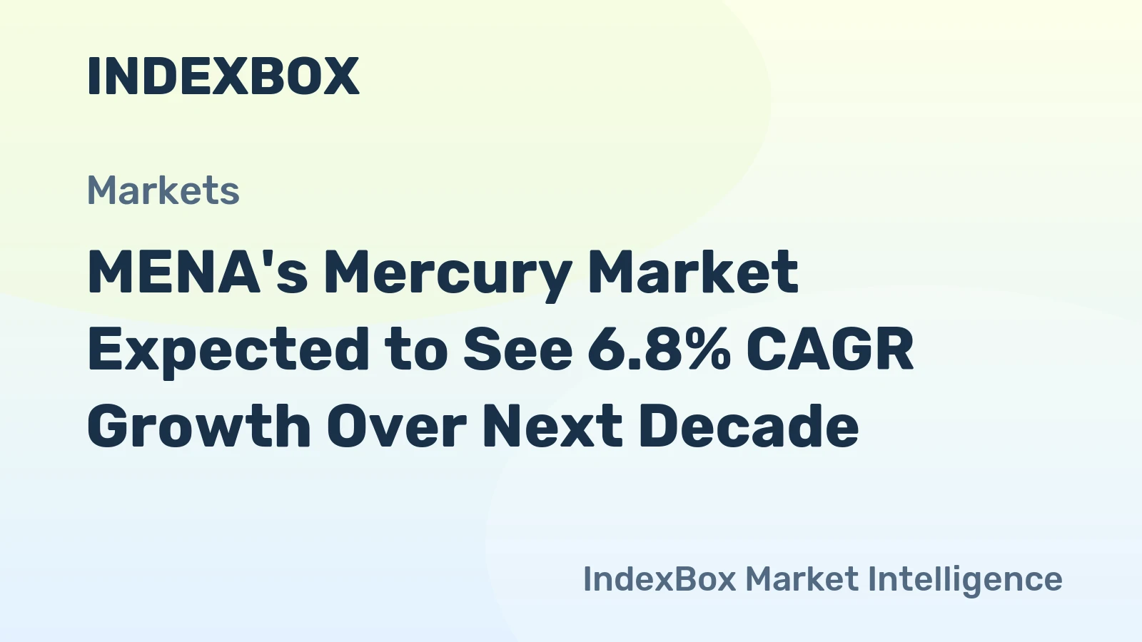 MENA's Mercury Market Expected to See 6.8% CAGR Growth Over Next Decade
