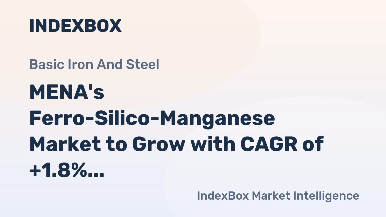MENA's Ferro-Silico-Manganese Market to Grow with CAGR of +1.8% Over Next Decade