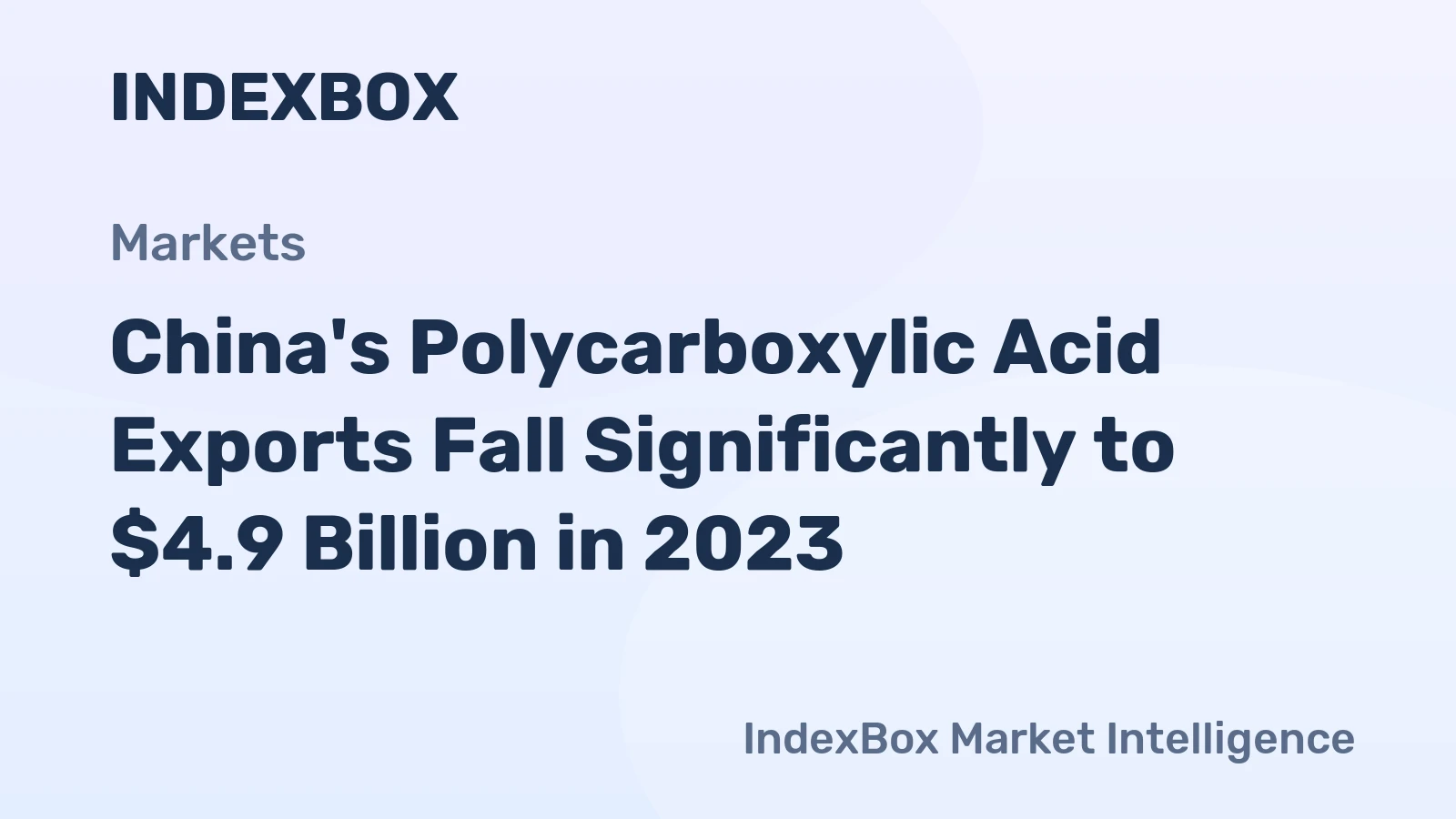 China's Polycarboxylic Acid Exports Fall Significantly to $4.9 Billion in 2023