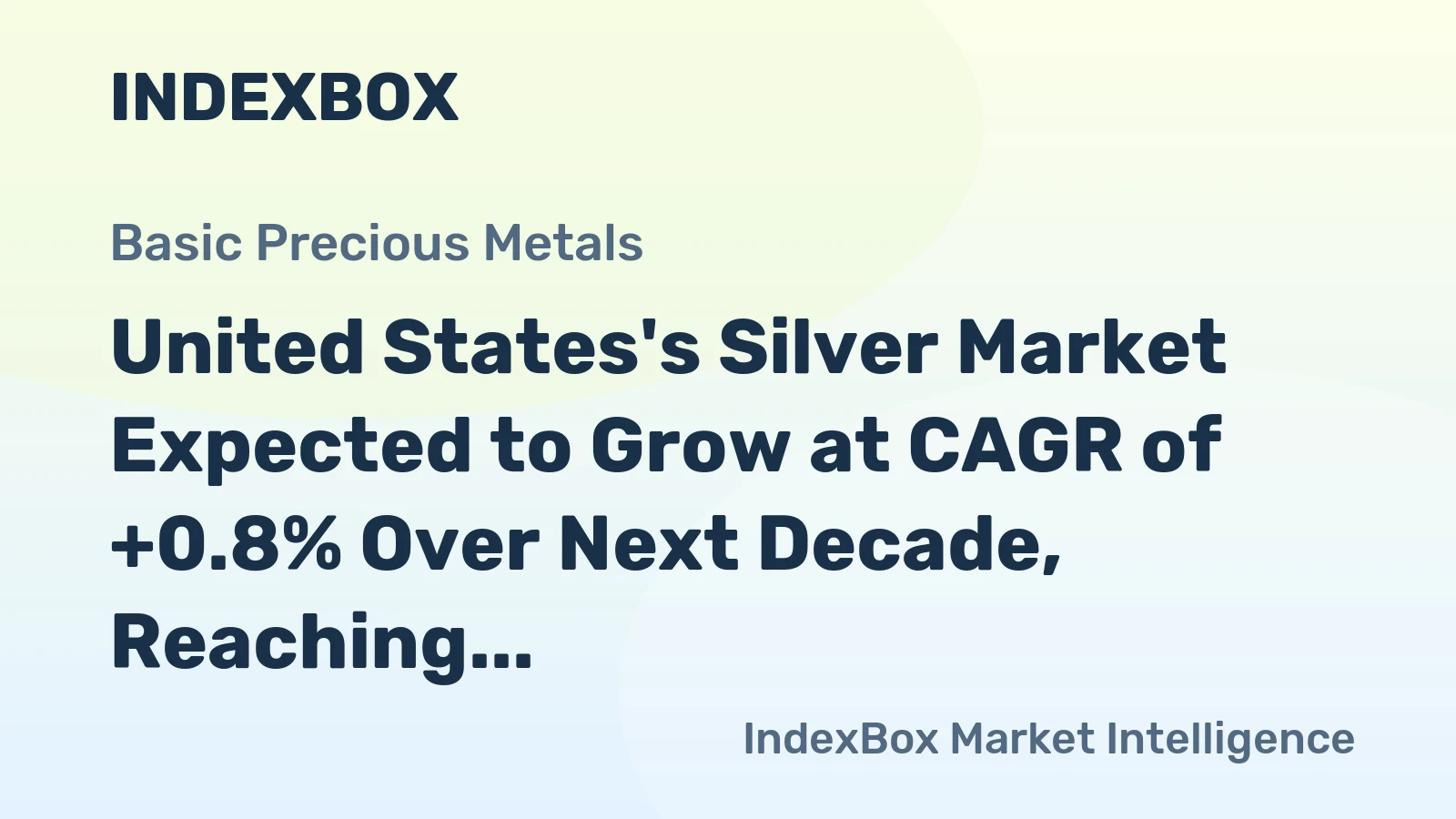 United States's Silver Market Expected to Grow at CAGR of +0.8% Over Next Decade, Reaching $8.2B by 2035