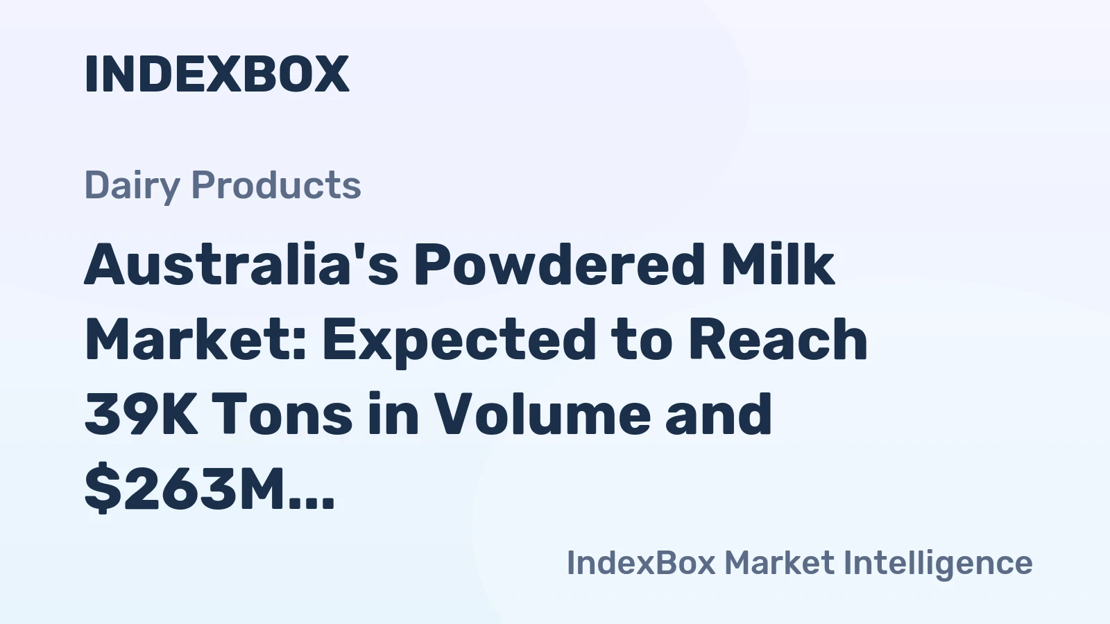 Australia's Powdered Milk Market: Expected to Reach 39K Tons in Volume and $263M in Value by 2035