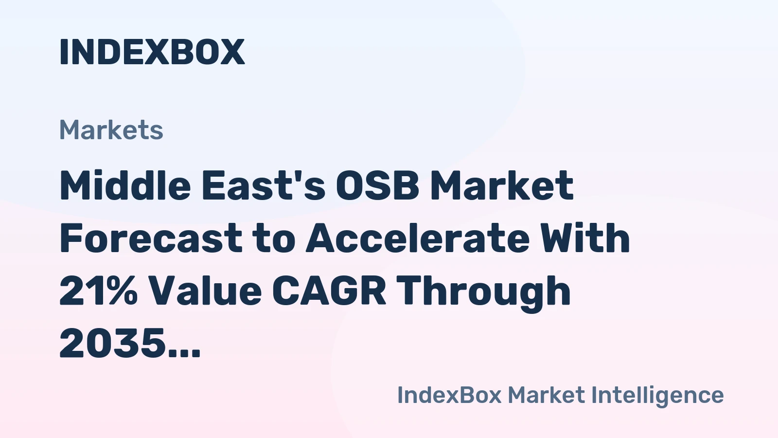 Middle East's OSB Market Forecast to Accelerate With 21% Value CAGR Through 2035