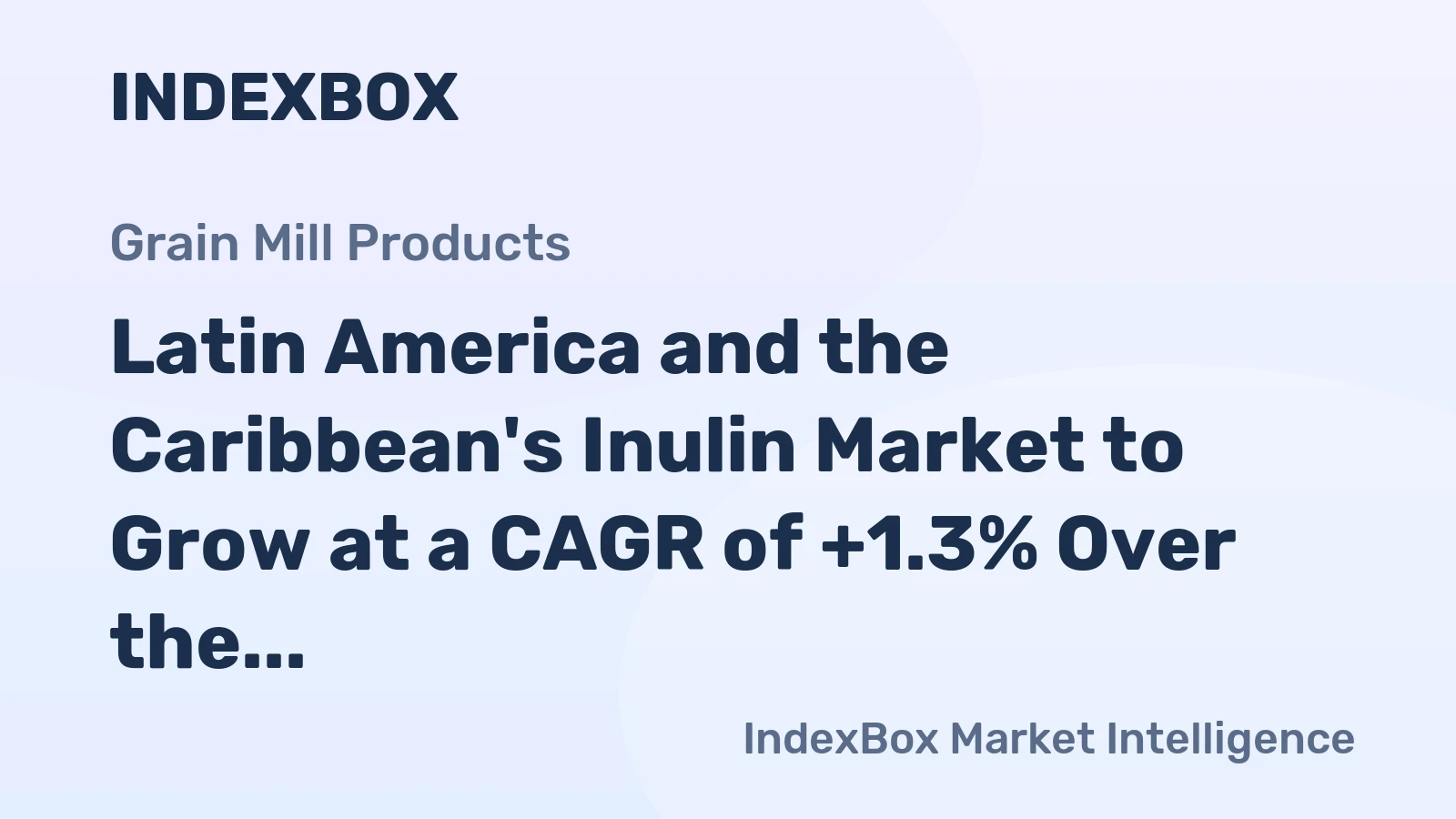 Latin America and the Caribbean's Inulin Market to Grow at a CAGR of +1.3% Over the Next Decade