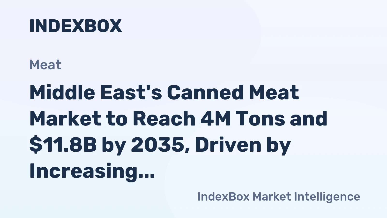 Middle East's Canned Meat Market to Reach 4M Tons and $11.8B by 2035, Driven by Increasing Demand