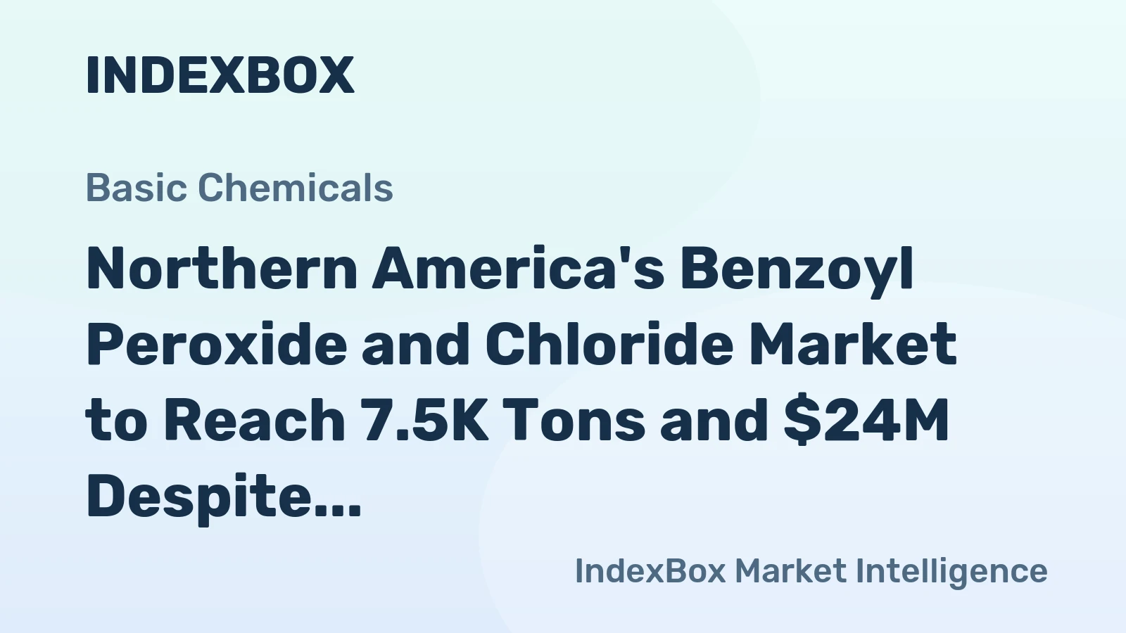Northern America's Benzoyl Peroxide and Chloride Market to Reach 7.5K Tons and $24M Despite Recent Declines