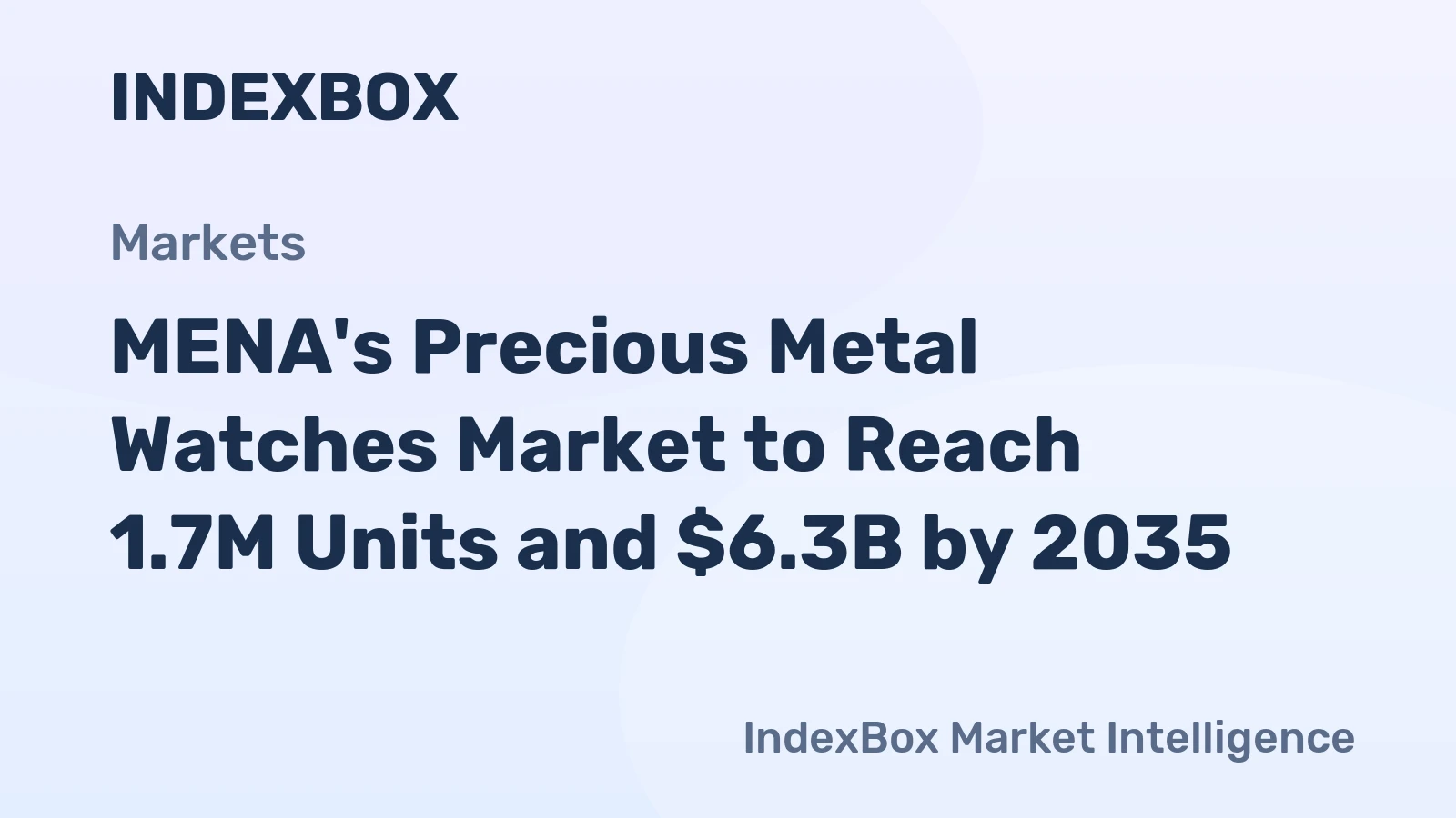 MENA's Precious Metal Watches Market to Reach 1.7M Units and $6.3B by 2035