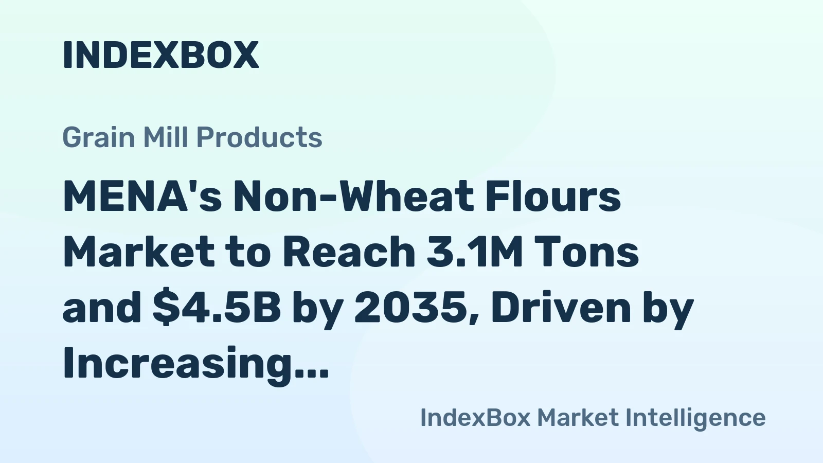 MENA's Non-Wheat Flours Market to Reach 3.1M Tons and $4.5B by 2035, Driven by Increasing Demand