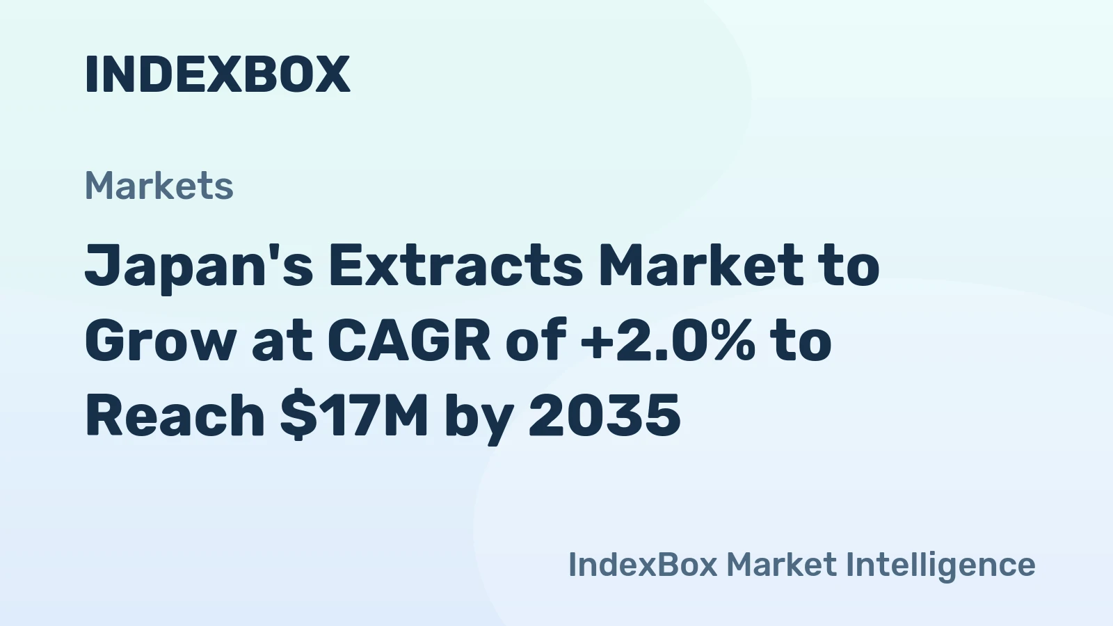 Japan's Extracts Market to Grow at CAGR of +2.0% to Reach $17M by 2035