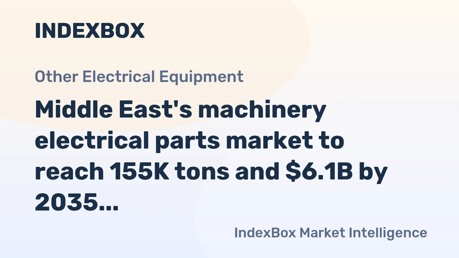 Middle East's machinery electrical parts market to reach 155K tons and $6.1B by 2035, driven by sustained demand.