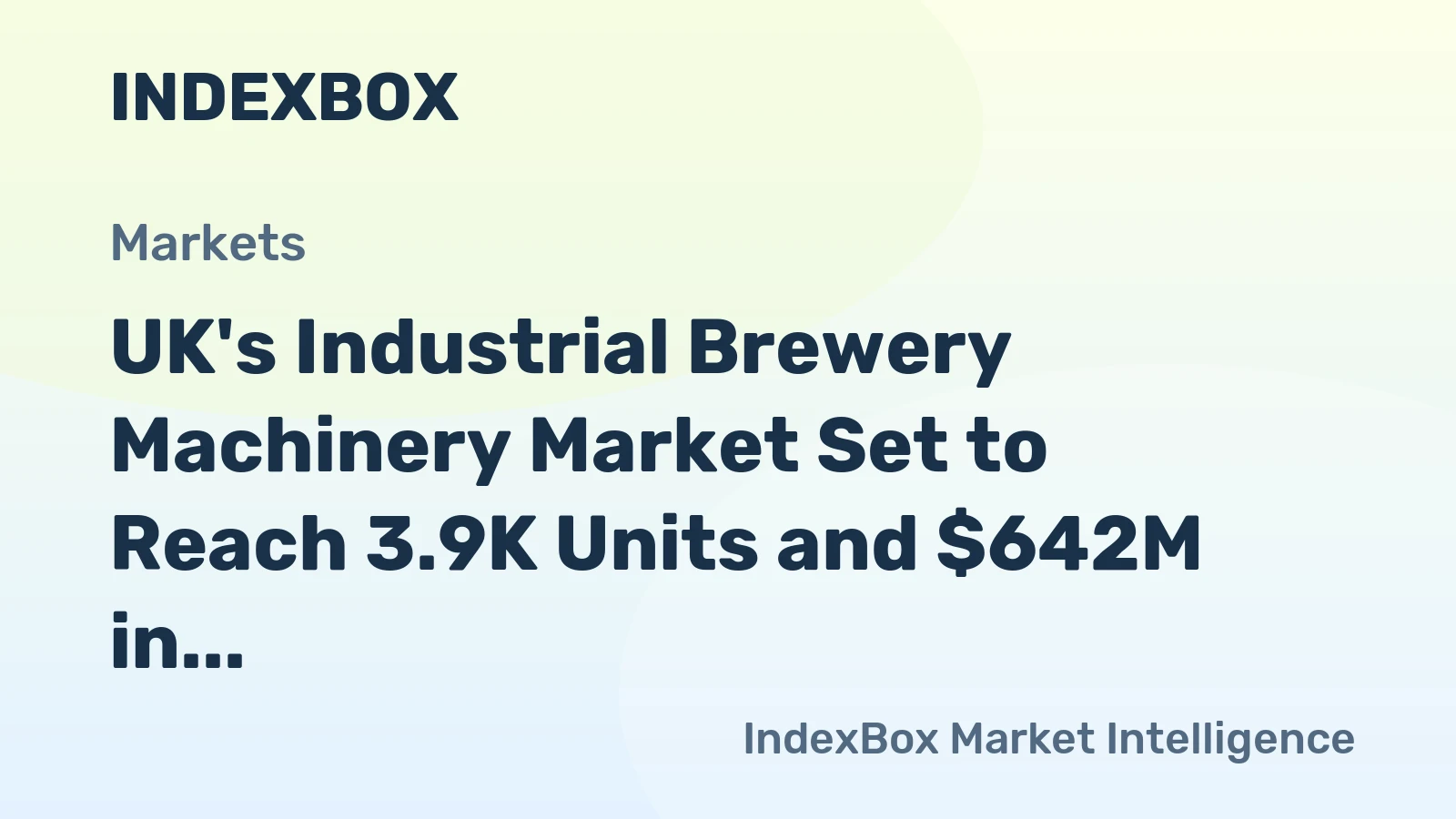 UK's Industrial Brewery Machinery Market Set to Reach 3.9K Units and $642M in Value by 2035