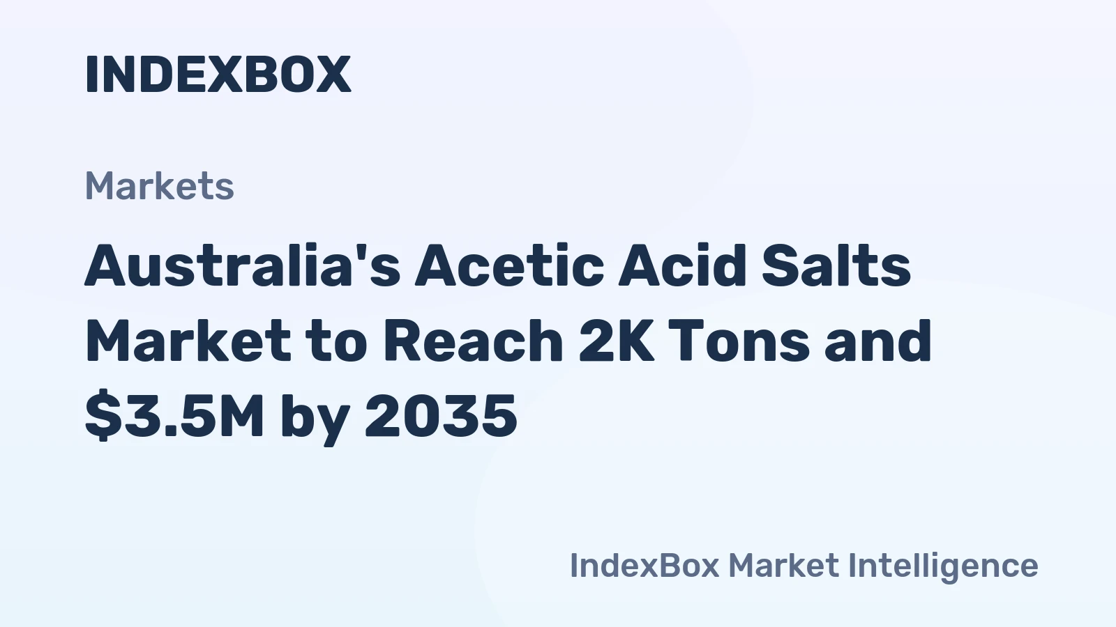 Australia's Acetic Acid Salts Market to Reach 2K Tons and $3.5M by 2035