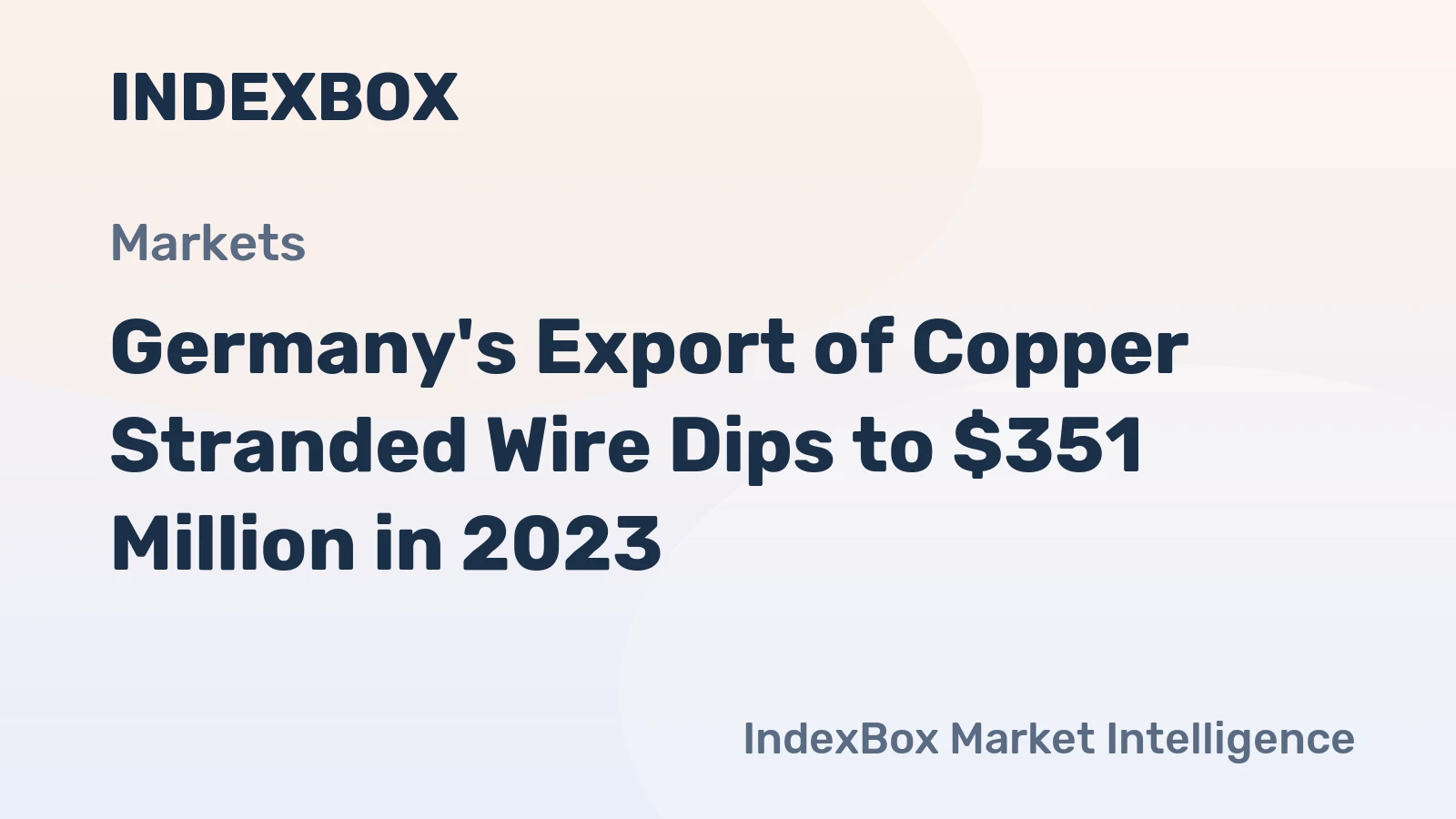 Germany's Export of Copper Stranded Wire Dips to $351 Million in 2023