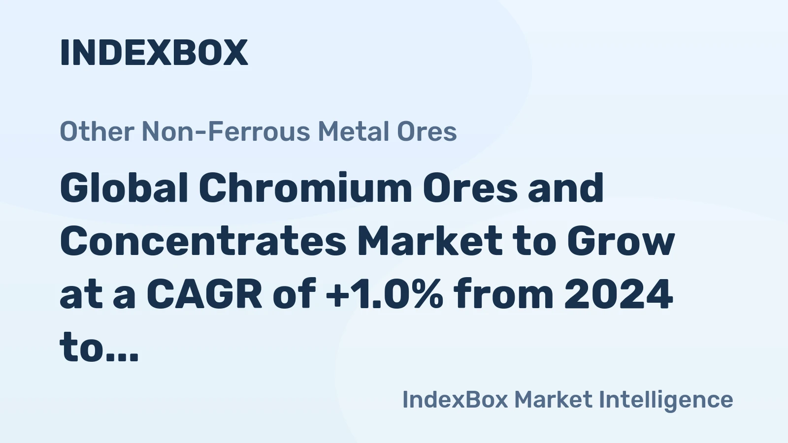Global Chromium Ores and Concentrates Market to Grow at a CAGR of +1.0% from 2024 to 2035, Reaching $17.9B by 2035