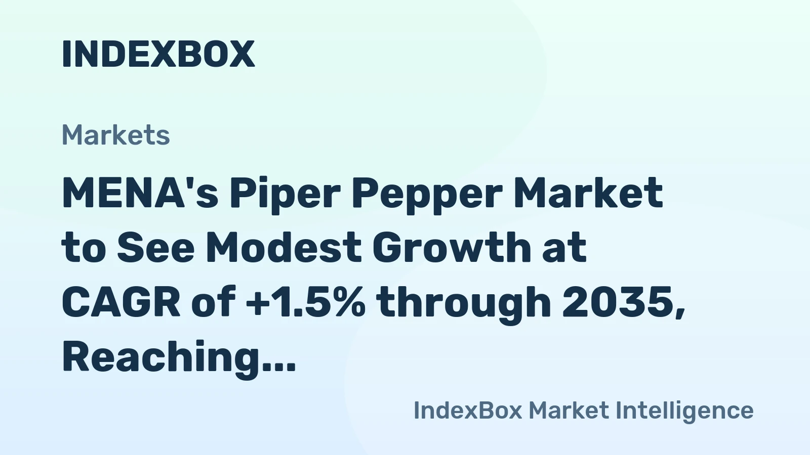 MENA's Piper Pepper Market to See Modest Growth at CAGR of +1.5% through 2035, Reaching $684M