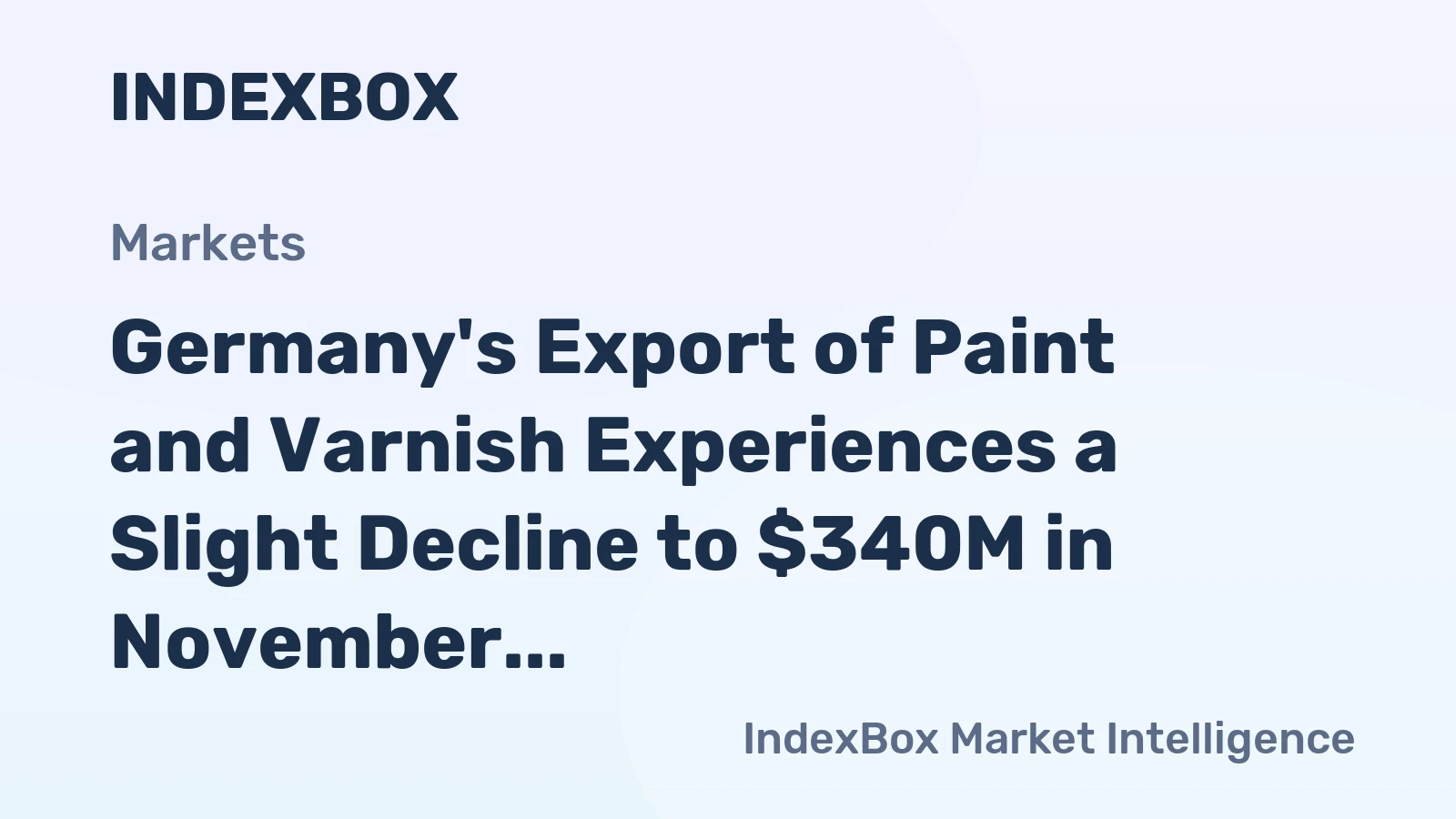 Germany's Export of Paint and Varnish Experiences a Slight Decline to $340M in November 2023