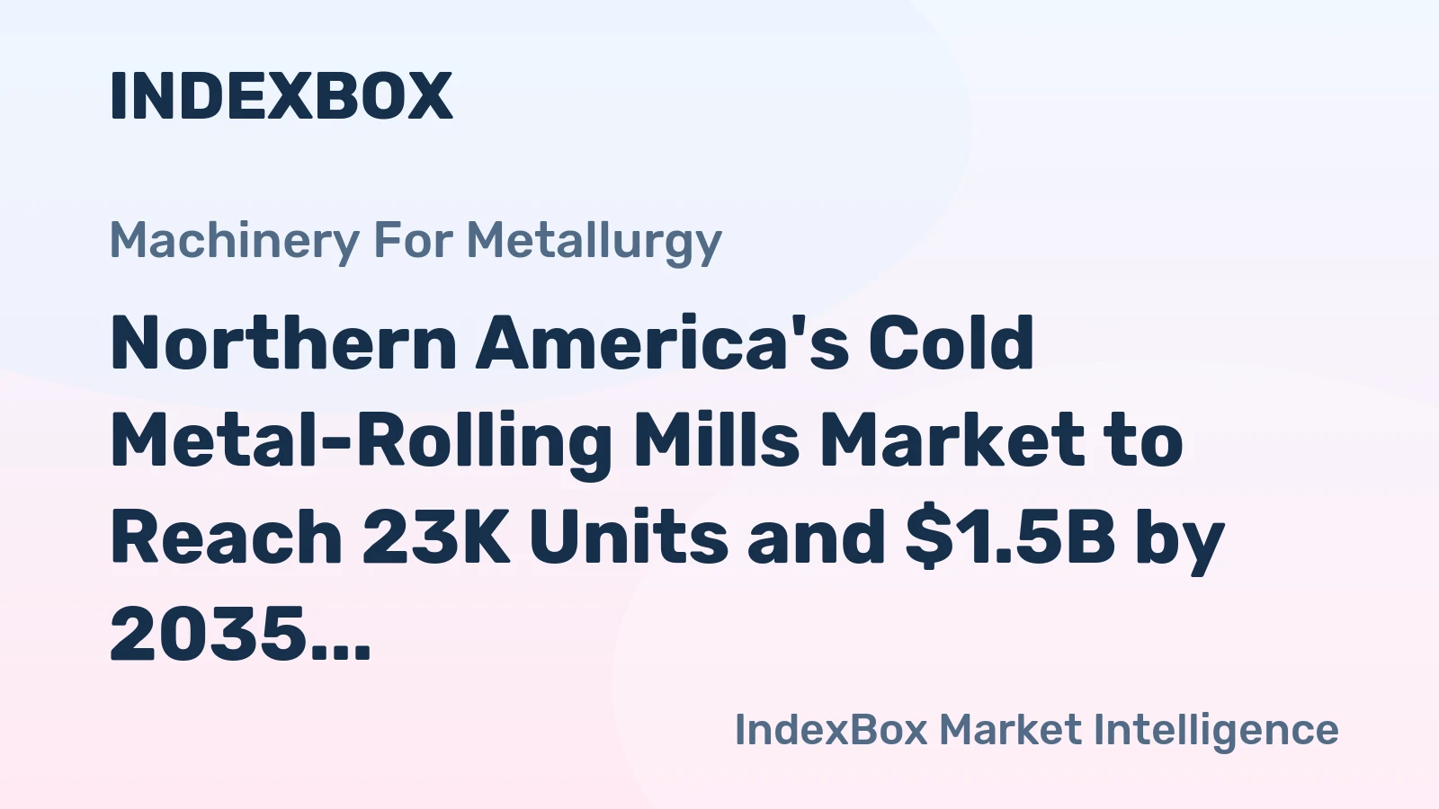 Northern America's Cold Metal-Rolling Mills Market to Reach 23K Units and $1.5B by 2035