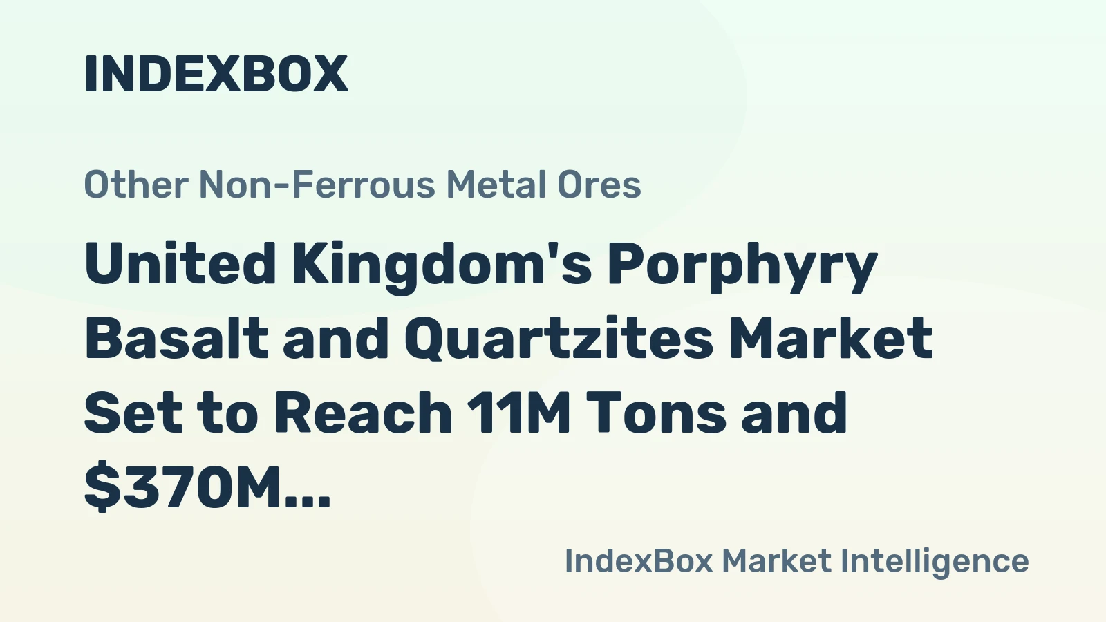 United Kingdom's Porphyry Basalt and Quartzites Market Set to Reach 11M Tons and $370M by 2035 Despite Recent Contraction