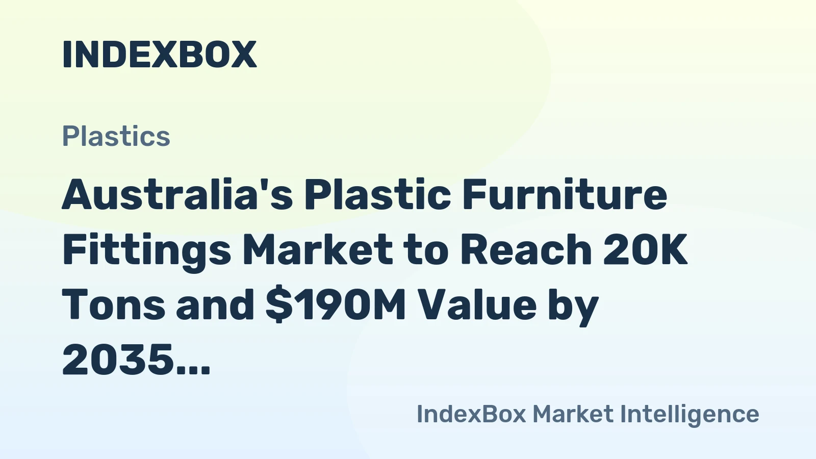Australia's Plastic Furniture Fittings Market to Reach 20K Tons and $190M Value by 2035