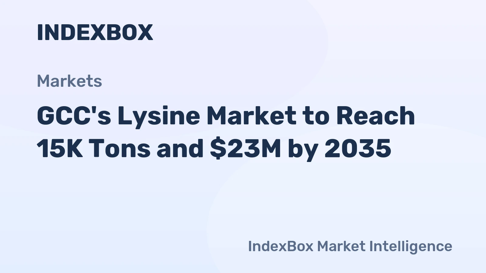 GCC's Lysine Market to Reach 15K Tons and $23M by 2035