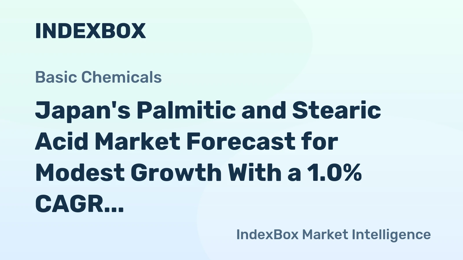 Japan's Palmitic and Stearic Acid Market Forecast for Modest Growth With a 1.0% CAGR Through 2035