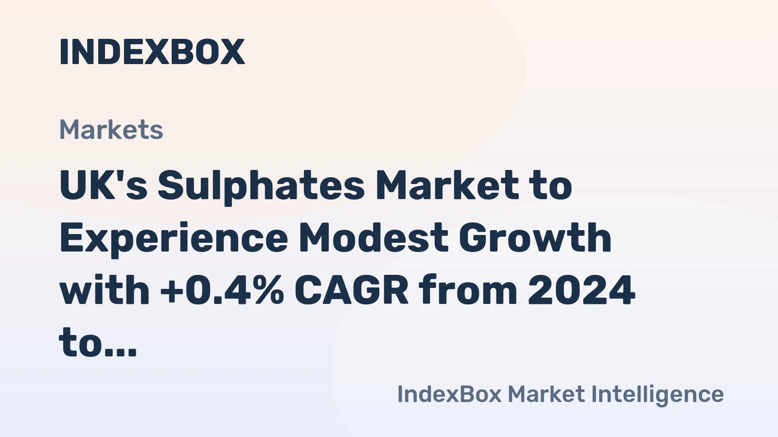 UK's Sulphates Market to Experience Modest Growth with +0.4% CAGR from 2024 to 2035