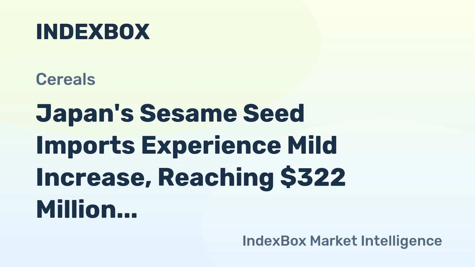 Japan's Sesame Seed Imports Experience Mild Increase, Reaching $322 Million in 2023