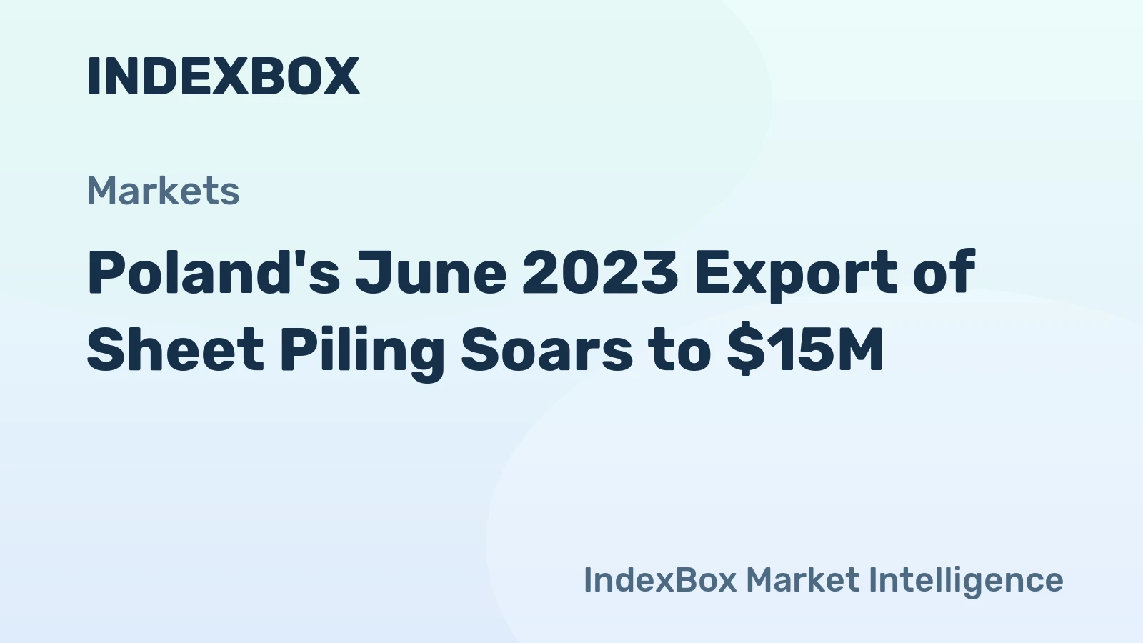 Poland's June 2023 Export of Sheet Piling Soars to $15M