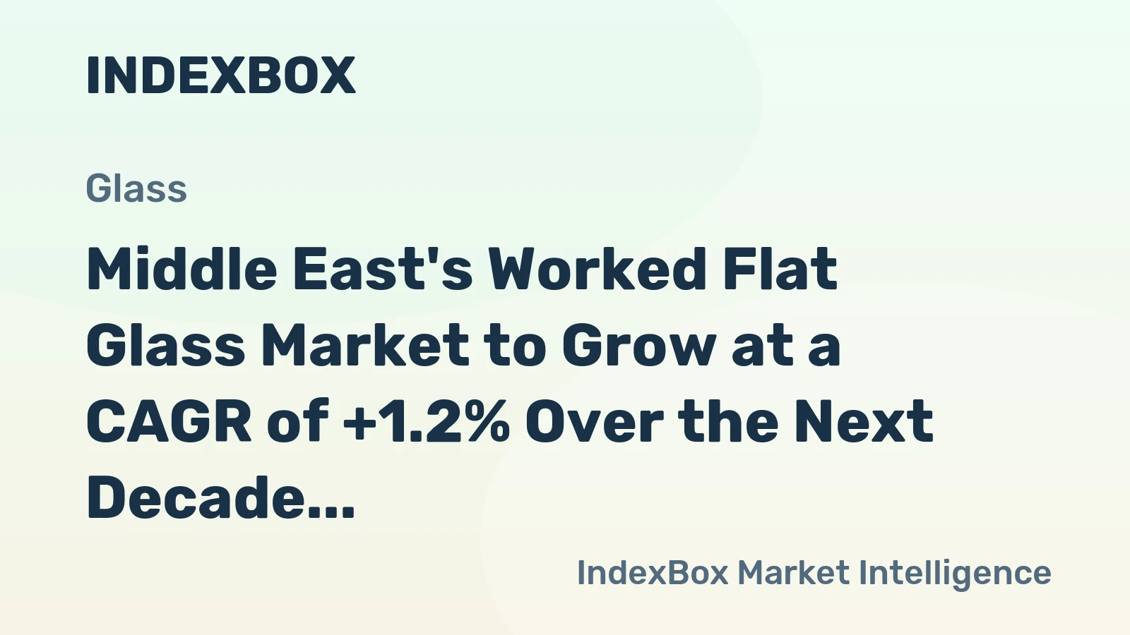 Middle East's Worked Flat Glass Market to Grow at a CAGR of +1.2% Over the Next Decade