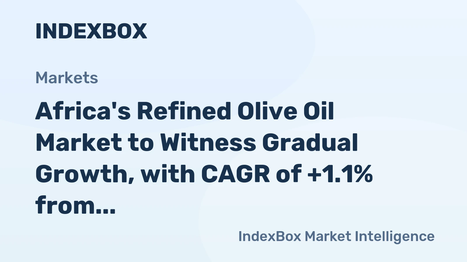Africa's Refined Olive Oil Market to Witness Gradual Growth, with CAGR of +1.1% from 2024 to 2035
