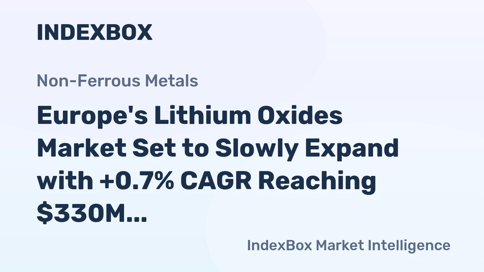 Europe's Lithium Oxides Market Set to Slowly Expand with +0.7% CAGR Reaching $330M by 2035