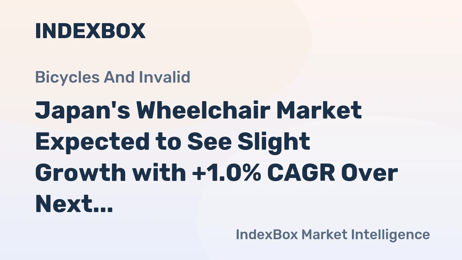 Japan's Wheelchair Market Expected to See Slight Growth with +1.0% CAGR Over Next Decade